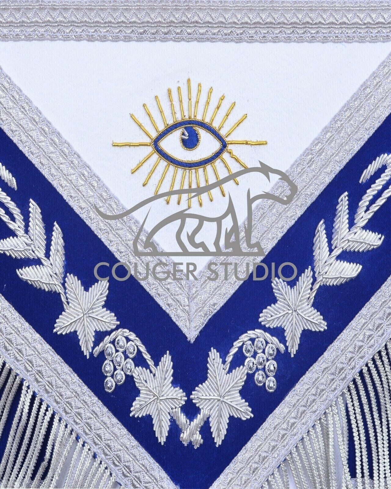 MASONIC APRON Past Master Regalia With Collar Chain &Matching Jewel ...
