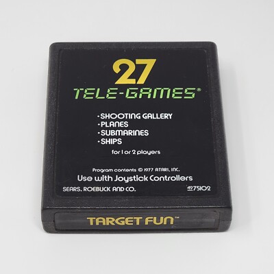 Target Fun (Atari 2600) Cartridge Sears Tele-Games Yellow Label CLEANED ...