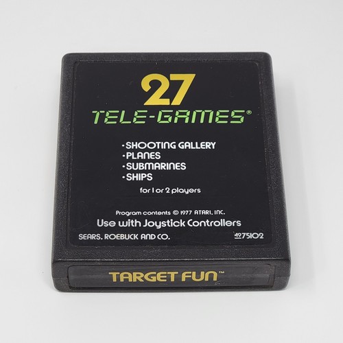 Target Fun (Atari 2600) Cartridge Sears Tele-Games Yellow Label CLEANED ...