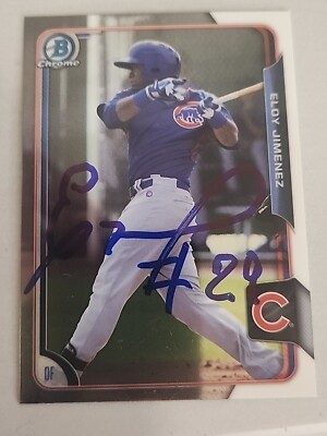 Eloy Jimenez Signed 2015 Bowman Chrome Baseball Card | eBay