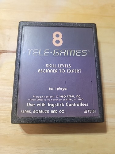 Video Chess for Atari 2600 *SEARS Tele Games 8 Text Label RARE Tested ...