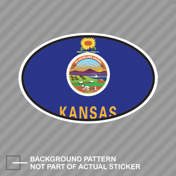Kansas State Flag Oval Sticker Decal Vinyl V4 KS | eBay