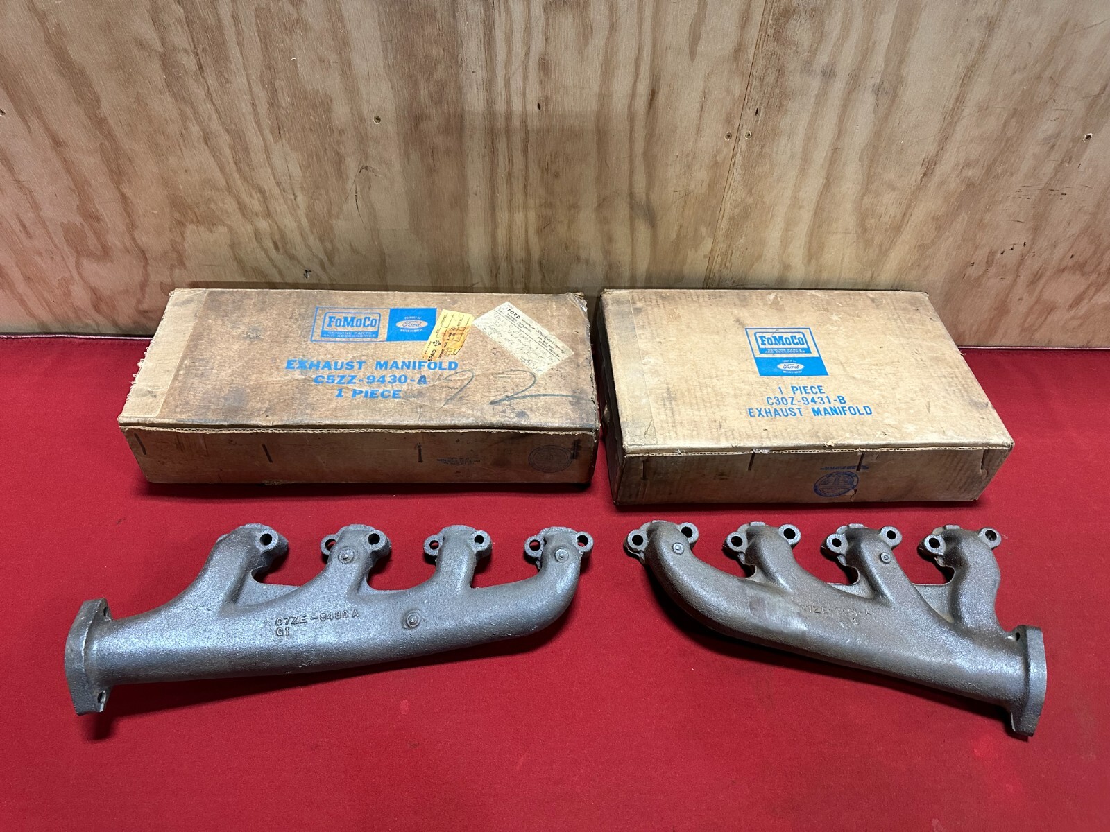 NOS FORD MUSTANG SHELBY EXHAUST MANIFOLDS C5ZZ-9430-A C3OZ-9431-B 289 ...