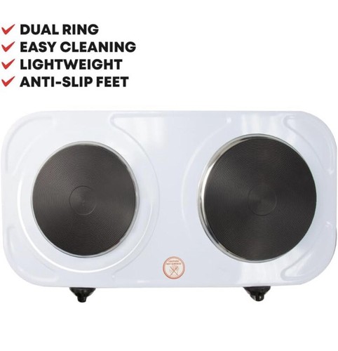 Hob Dual Double Ring Table Top Hot Plate Powerful Portable Cooker 2500W ...