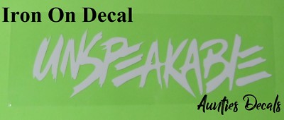 Unspeakable IRON ON Decal (6 X 2 Inches) SET OF 2 | eBay UK