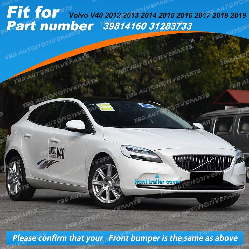 🔥Ice White Front Bumper Tow Hook Eye Cover for Volvo V40 2012 2013-2018 ...