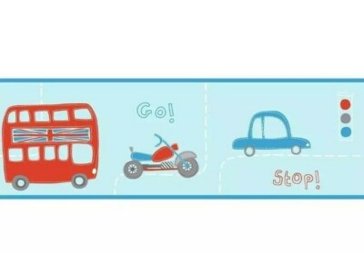 NEW Kids Wallpaper Border Boys Vehicles Transport Cars Decorline ...