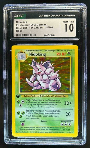 1999 Pokemon Set 1st Edition Nidoking German Holo #11/102 CGC 10 | eBay