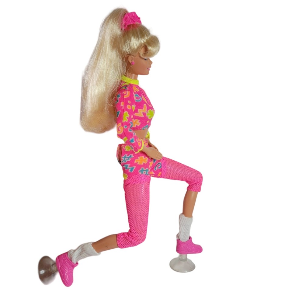 Vtg 1996 Mattel Workin Out Barbie Outfit Suction Cup Shoes Easy Workout ...