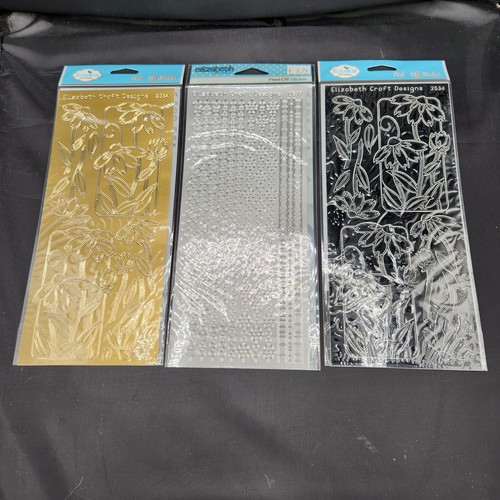 Elizabeth Crafts - Peel-off Stickers - Silver Lot 3 New - Flowers - 4 x ...