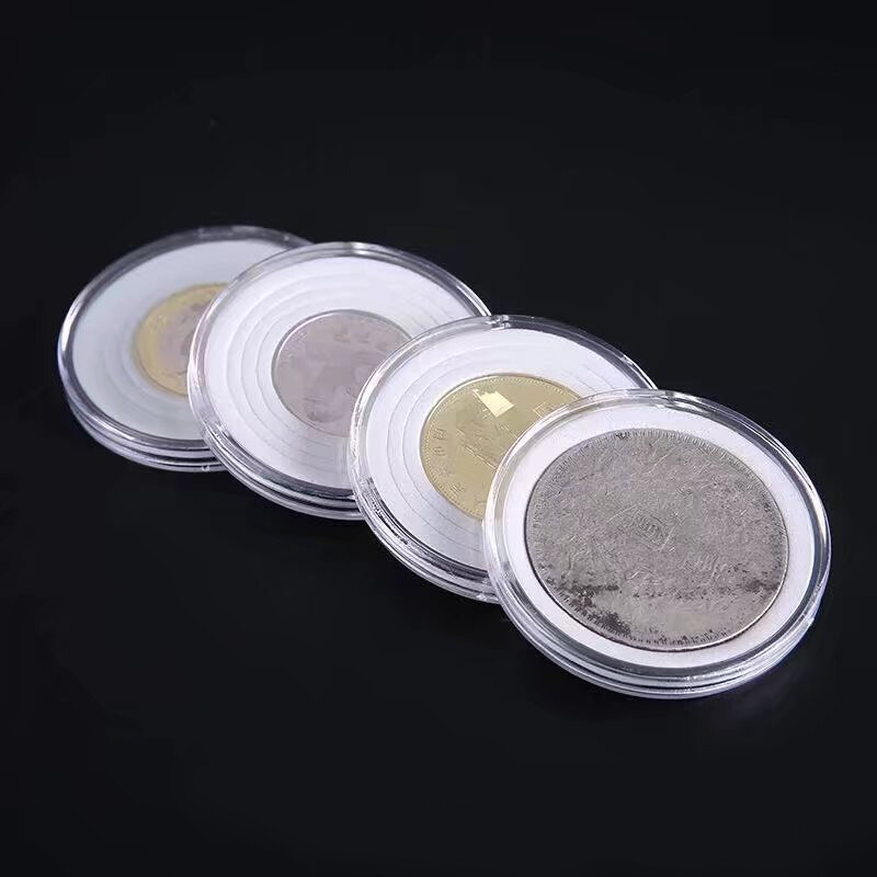 50 PCS 46MM Coin Capsules Storage Box & Wooden Case Holder Collection ...