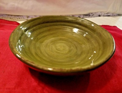 Tabletops Unlimited Rustico Green Berry Bowl Hand Painted | eBay