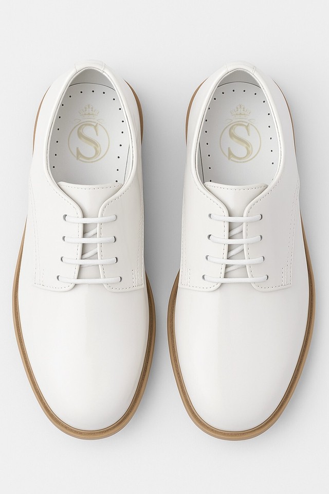 Boys Derby Dress Shoes Patent Lace Up Shiny Wedding Formal Prom Party ...