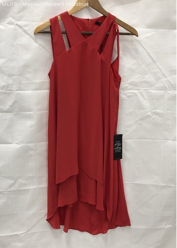 BCBG Maxazria Women's Red Sleeveless Kristi Layered Cut-off Dress - Size XXS | eBay
