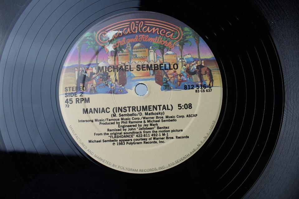 MICHAEL SEMBELLO MANIAC WITH INSTRUMENTAL 12" VINYL RECORD *QUICK SHIP ...
