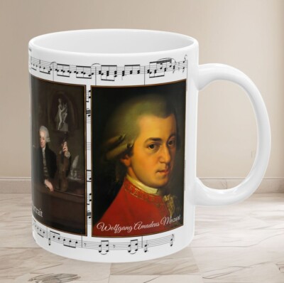 Wolfgang Amadeus Mozart, NEW 11 oz Mug, Mozart Collectables, Classical ...