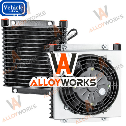 Transmission Oil Cooler+Shroud Fan For Stacked Plate Hot Rod Engine | eBay