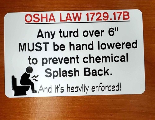 Osha law safety Bathroom Turd prank sticker set of 4 | eBay