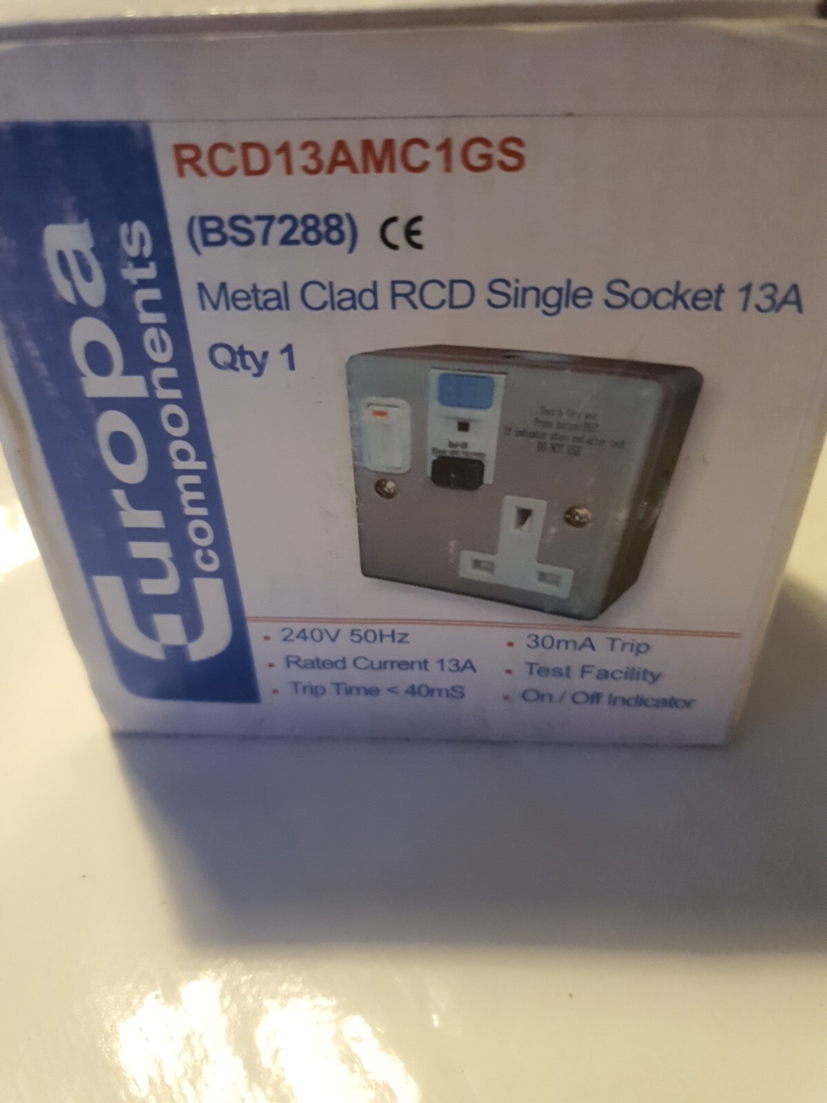 Europa Metal Clad RCD Single Socket 13a | eBay UK