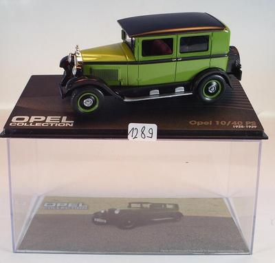 Opel Collection 1/43 Opel 10/40 PS grün 1925 - 1929 in Plexi Box #1289 ...