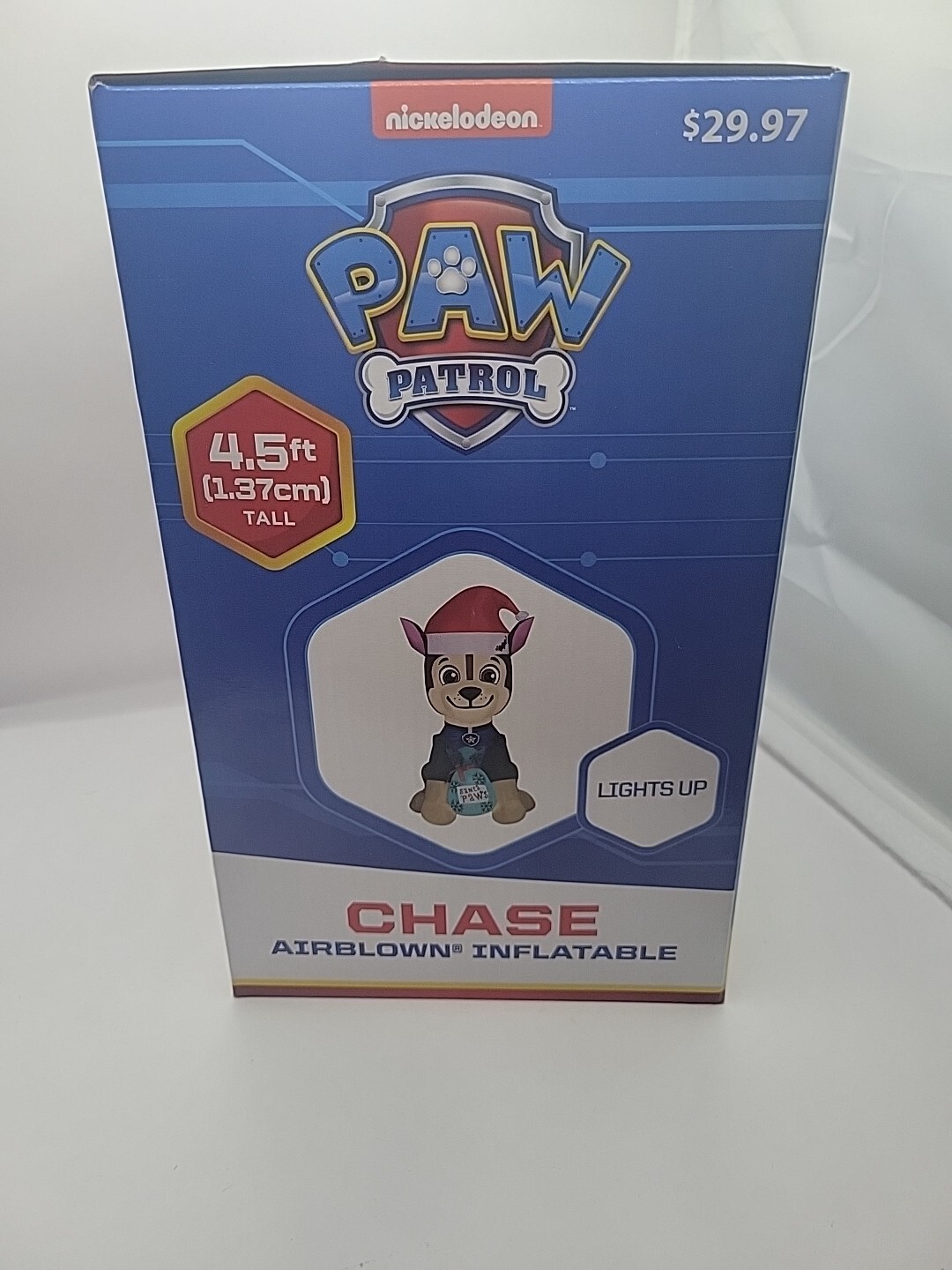Paw Patrol Christmas Inflatable Chase 4.5 Feet Santa Paws Lights Up by ...
