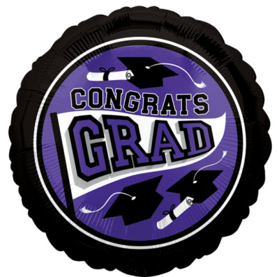 18" Congrats Grad Foil Balloon - Graduation - Purple - Anagram Party ...