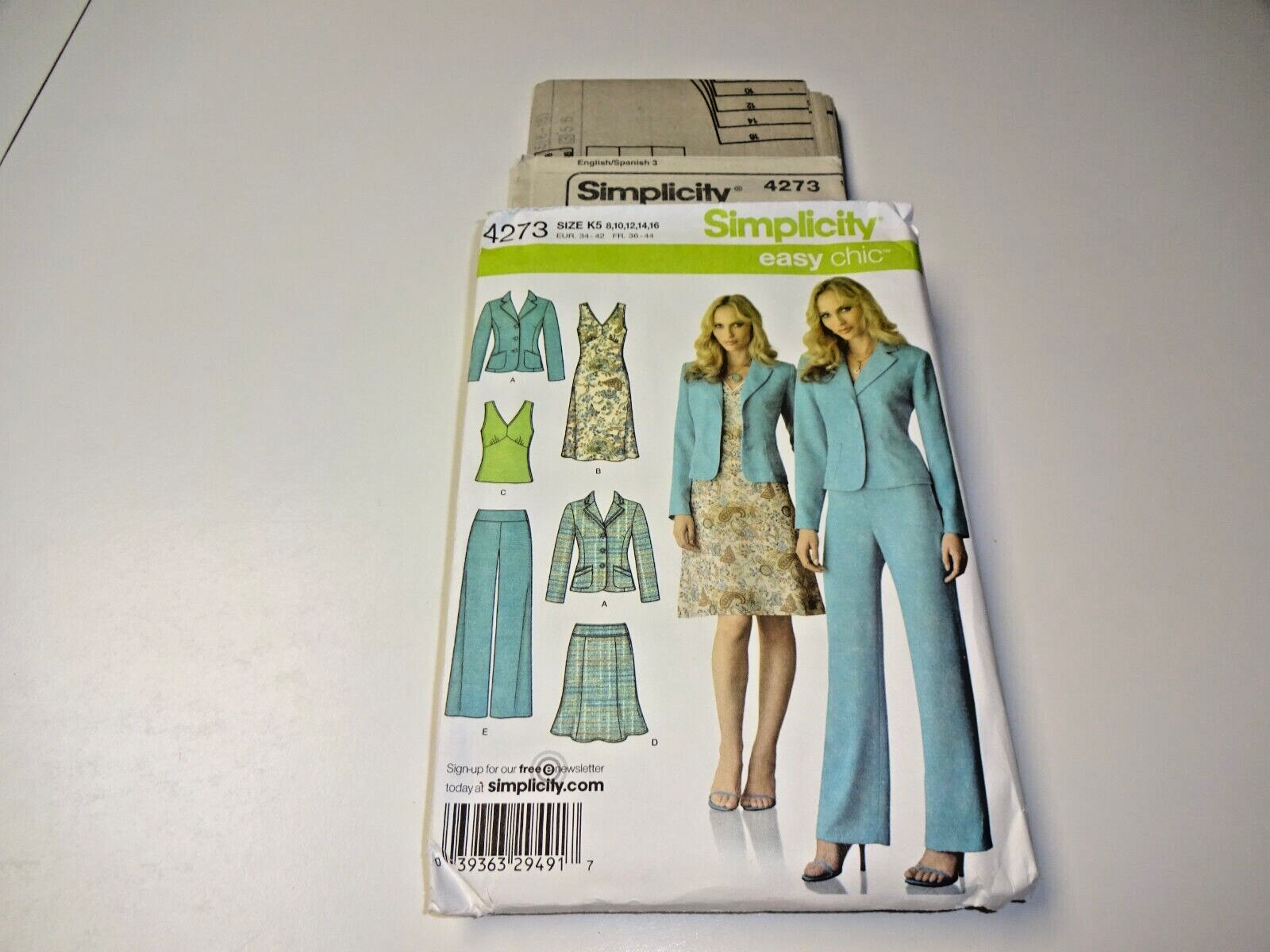 2006 Simplicity Sewing Pattern 4273 Womens Jacket Pants Skirt Dress Top ...
