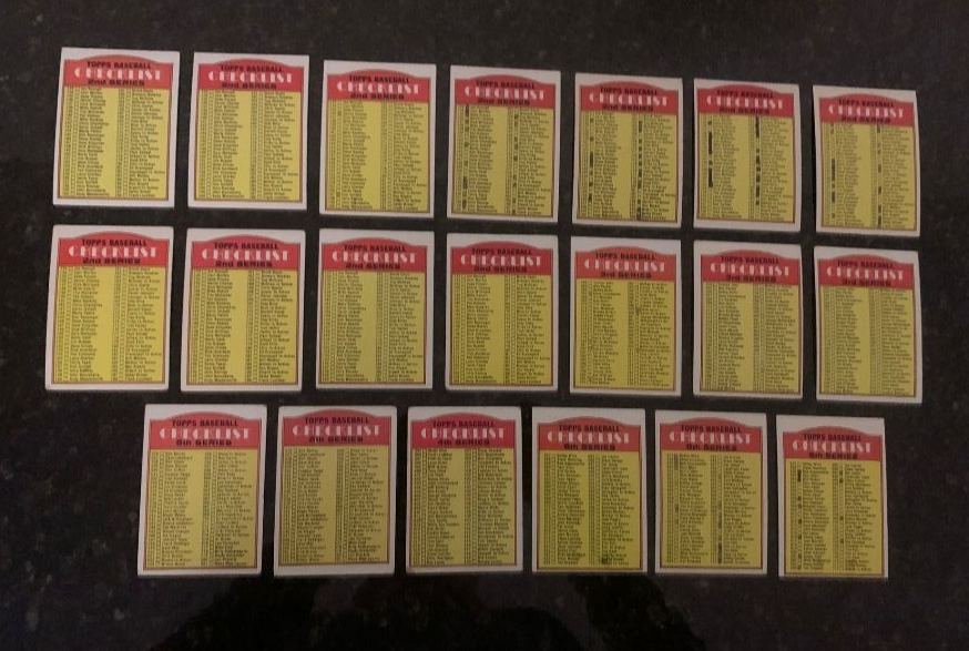 1970-72 Topps Baseball Checklist Card Lot (Marked)...........40 Total ...