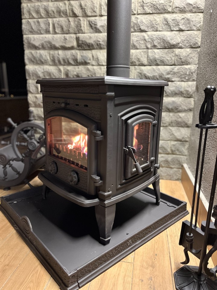 Wood burning fireplace stove with side feeding door | eBay