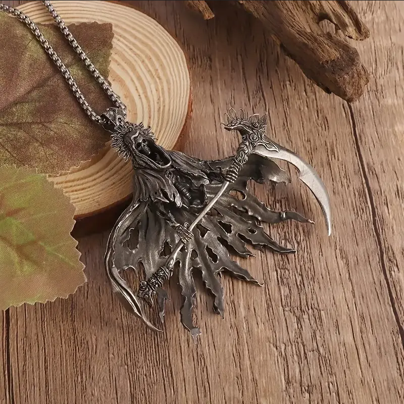 Hell Reaper Jewelry Vintage Silvery Sexy Death Grim Demon Pendant ...