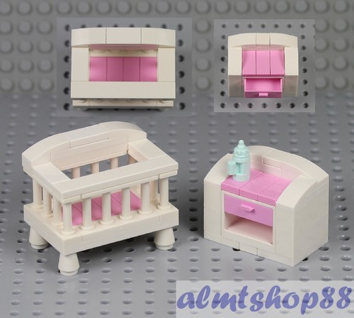 LEGO - Crib & Changing Table w/ Bottle - Nursery Bed Baby Girl ...