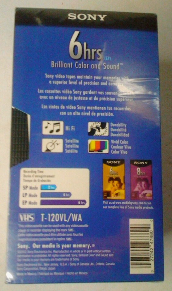 Sony 6 hour VHS cassette tapes 5 pack SEALED | eBay