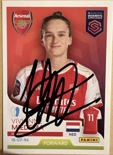 Arsenal Vivianne Miedema Signed Panini Womens Super League WSL Sticker ...
