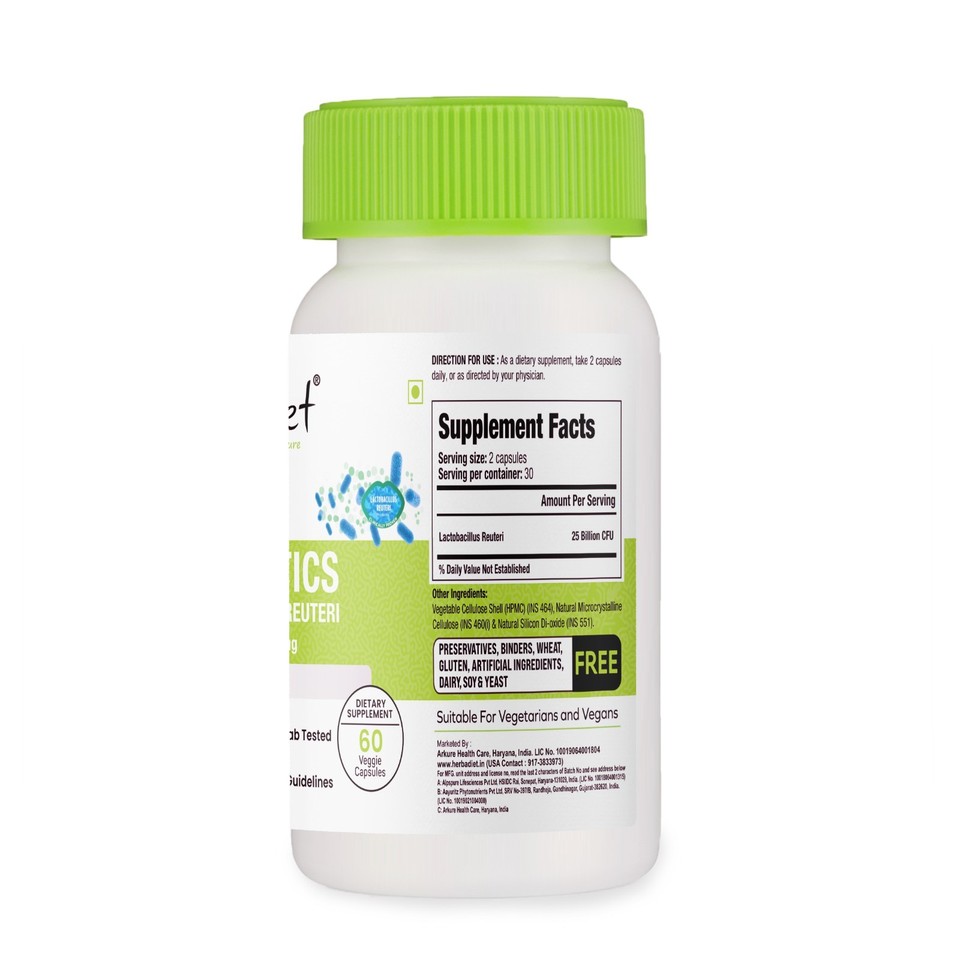 Probiotics Blend Lactobacillus Reuteri Capsules POTENT 25 Billion CFU ...