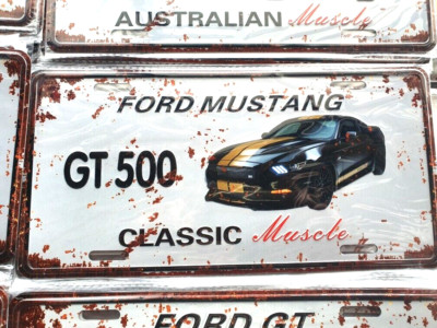 FORD MUSTANG GT500 Novelty Number Plate 3D Tin Metal Sign NEW Man Cave ...
