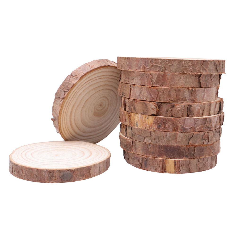 Natural Wood Slices 20Pcs 3.1-4 Inches Unfinished Wood Craft Kit DIY ...