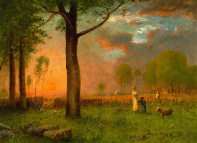 Dream-art Oil painting George-Inness-Sunset-off-Ten-Pound-Island ...
