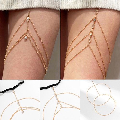 Bohemian Elastic Band Leg Thigh Chain Women Beach Sexy Long Tassel Body ...