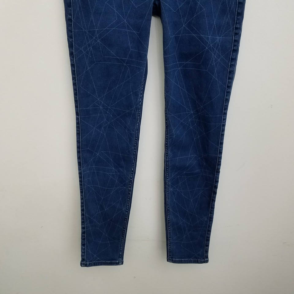 Lee Body Optix Jeans Womens 24 Dark Wash Geometric Stretch Skinny ...