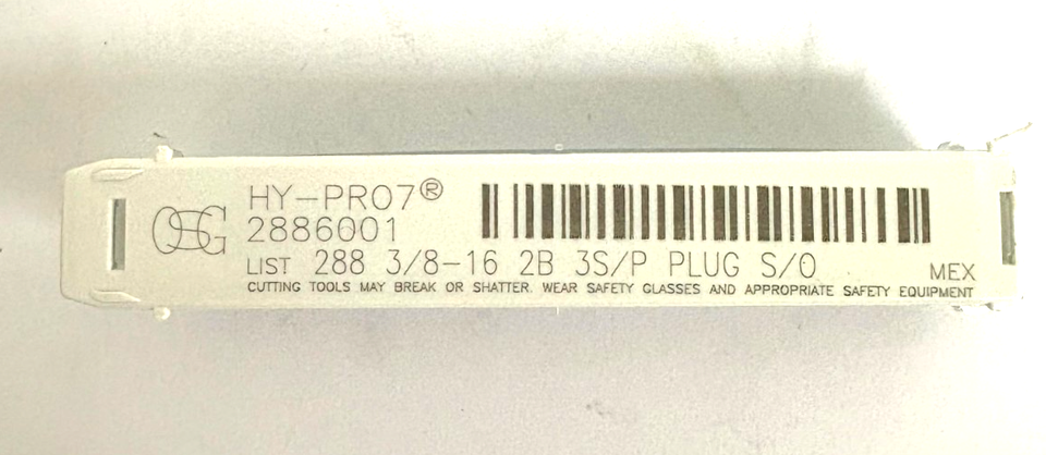 3/8-16 SPIRAL POINT 3 FLUTE CLASS 2B HYPRO 7 TAP BLACK OSG 2886001 | eBay