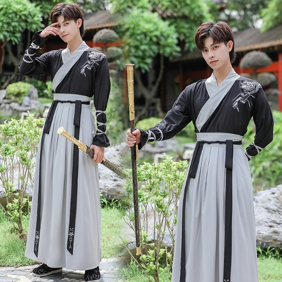 Dragon Pattern Clothes Chinese Style Traditional Hanfu Men Ancient ...