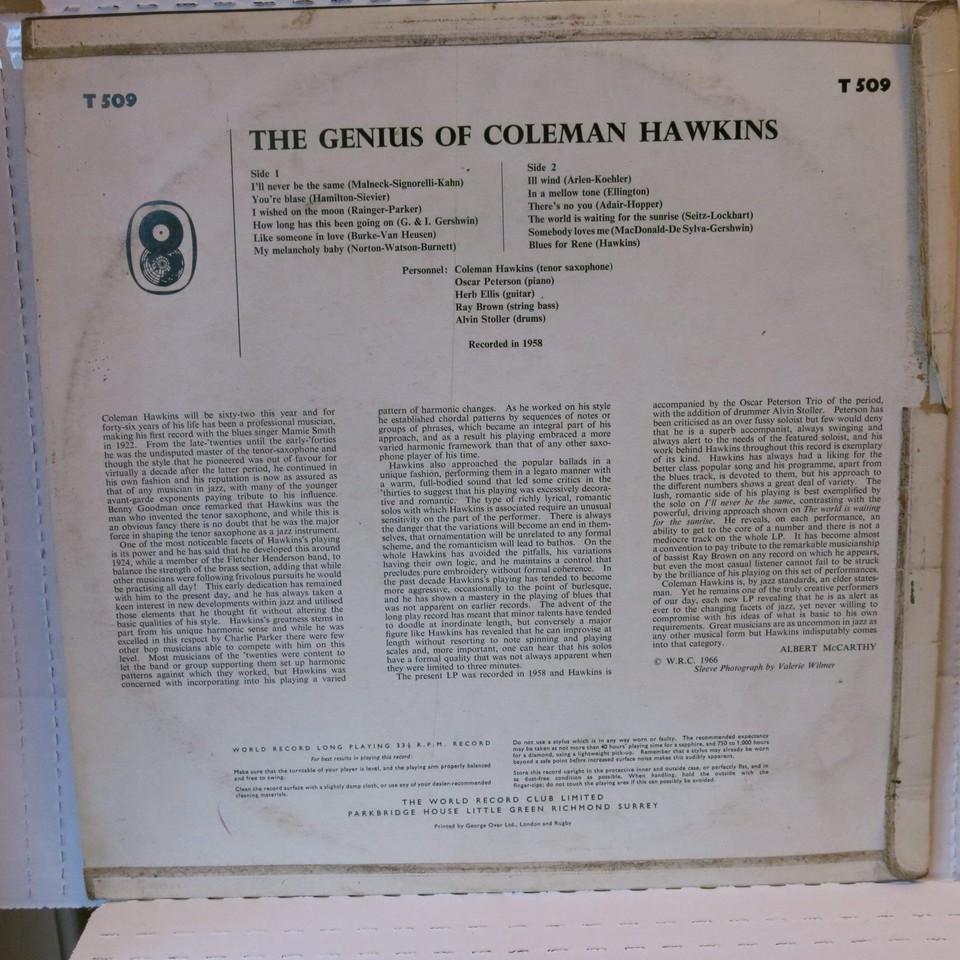 Genius Of Coleman Hawkins | eBay