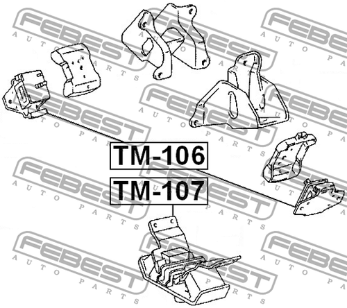 TM-106 Febest FRONT ENGINE MOUNT 5VZFE 12361-62110 | eBay