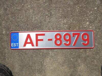 Estonia Euroband License Plate AF 8979 European Union Europe Euro ...