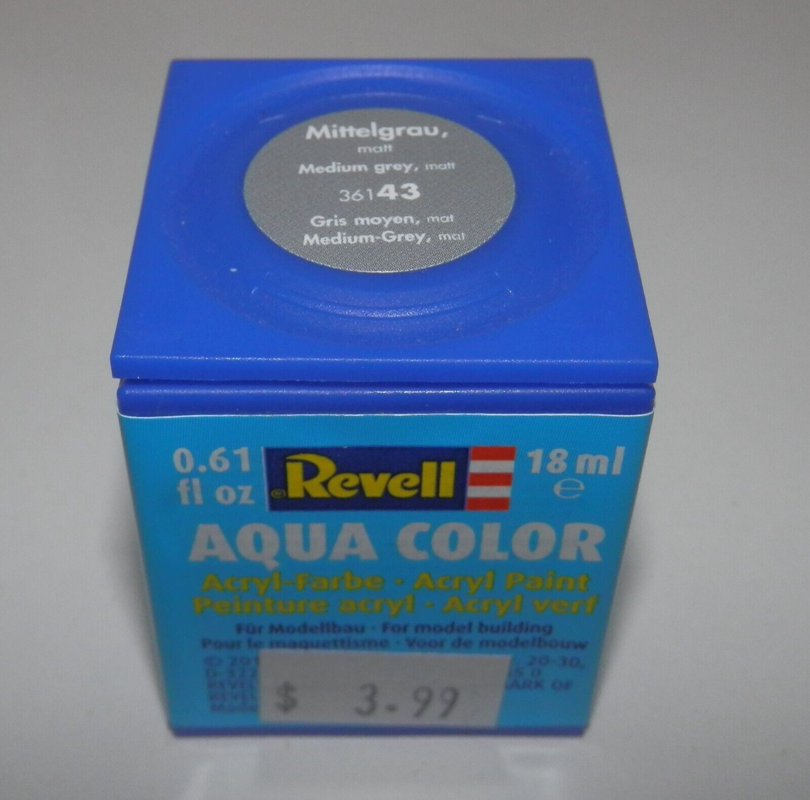 Revell Aqua Color Acrylic Paint (18ml) Medium Gray Matt 43 #36143 NEW ...