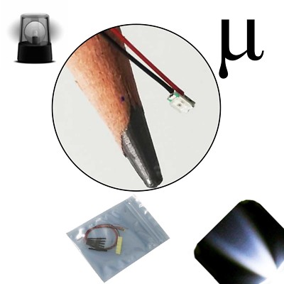 20 x 12v 0807 0805 Cool Clear White Micro Flashing SMD Pre-Wired LED ...