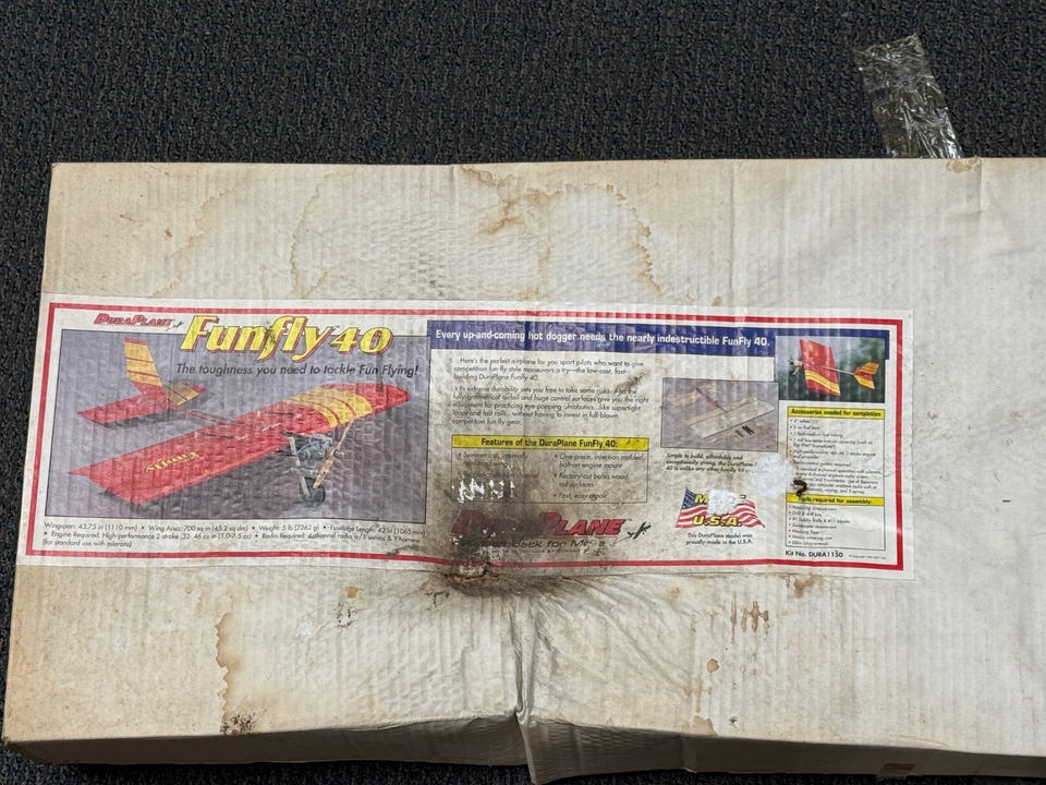 Vintage New Duraplane Fun Fly FunFly .40 40 RC Remote Control Airplane ...