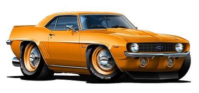1969 COPO Camaro ZL1 427 Cartoon Car Wall Graphic Decal Poster Cling ...