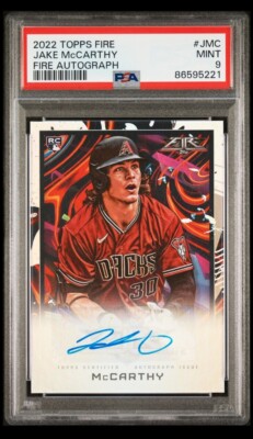 2022 Topps Fire Jake McCarthy Autograph RC PSA 9 diamondbacks | eBay