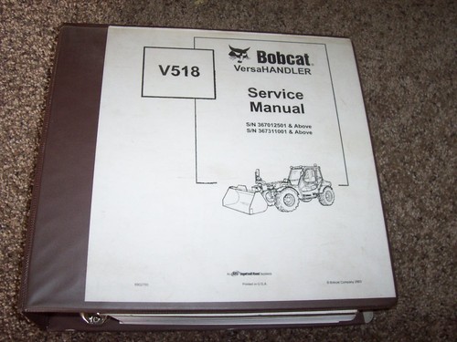 Bobcat V518 Versa Handler IR Shop Service Repair Manual 367012501 ...